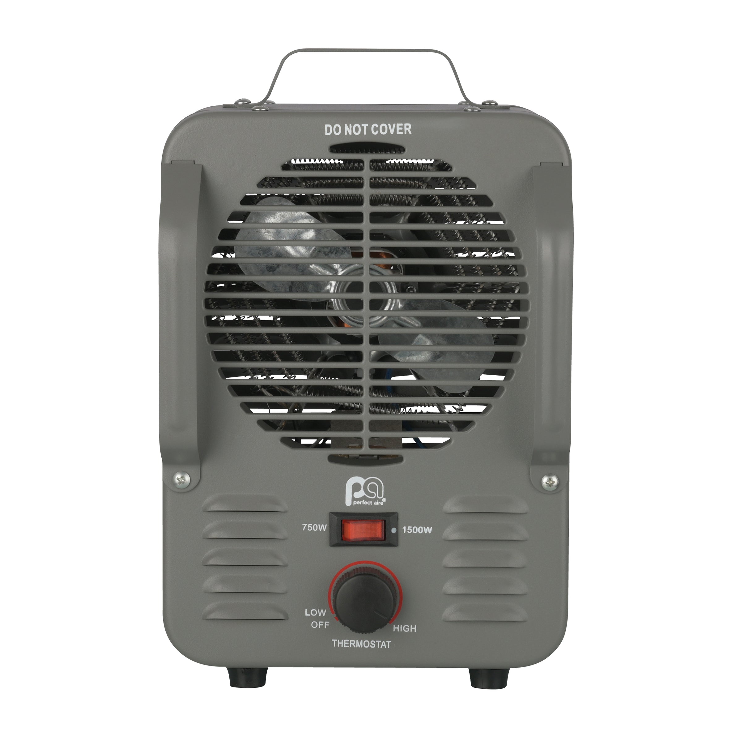 1500/750W 12" Metal Milkhouse Utility Heater with Fan-Only Mode and An — Perfect Aire
